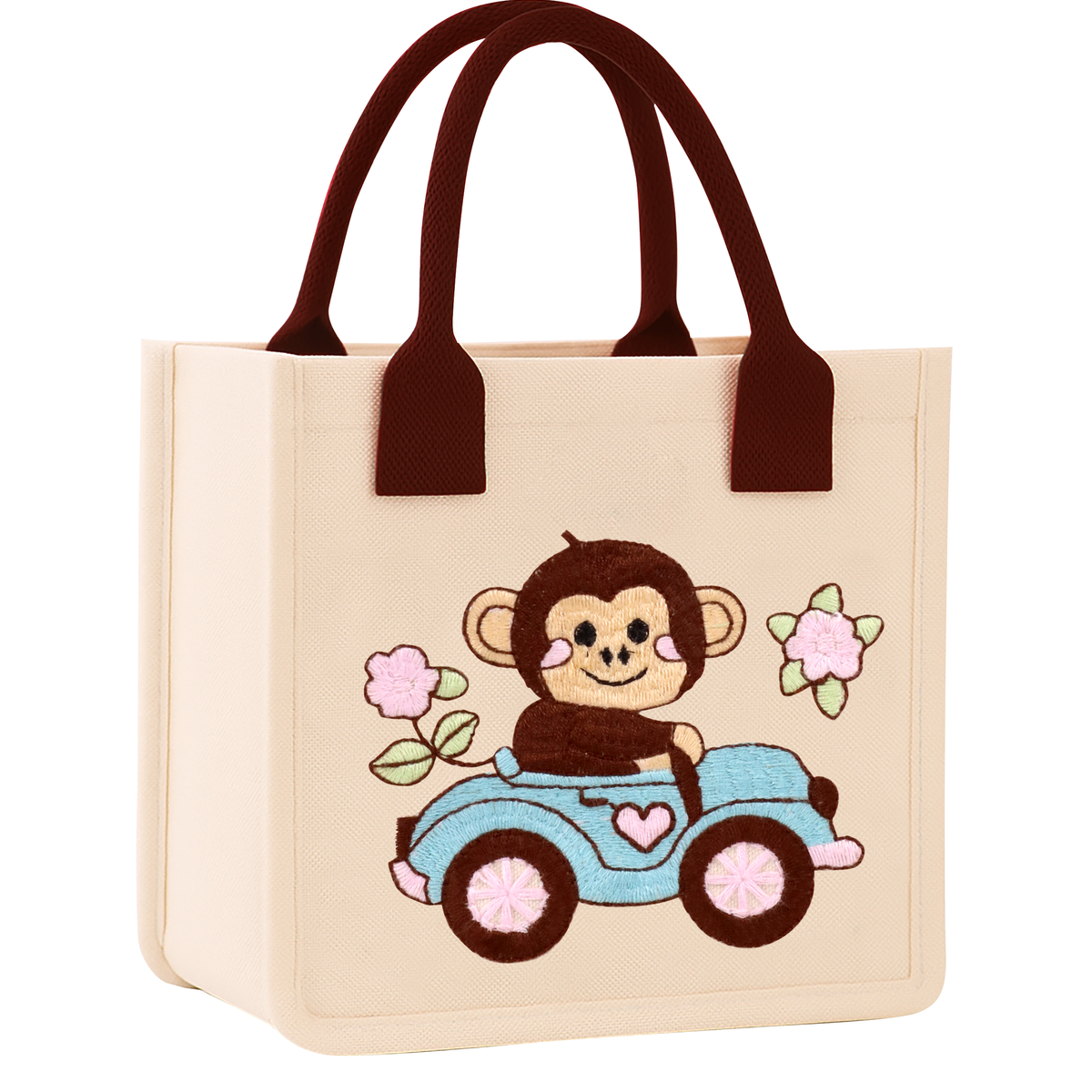Monkey Embroidery Kids Tote Bag For Girls and Boys – EcoCarry