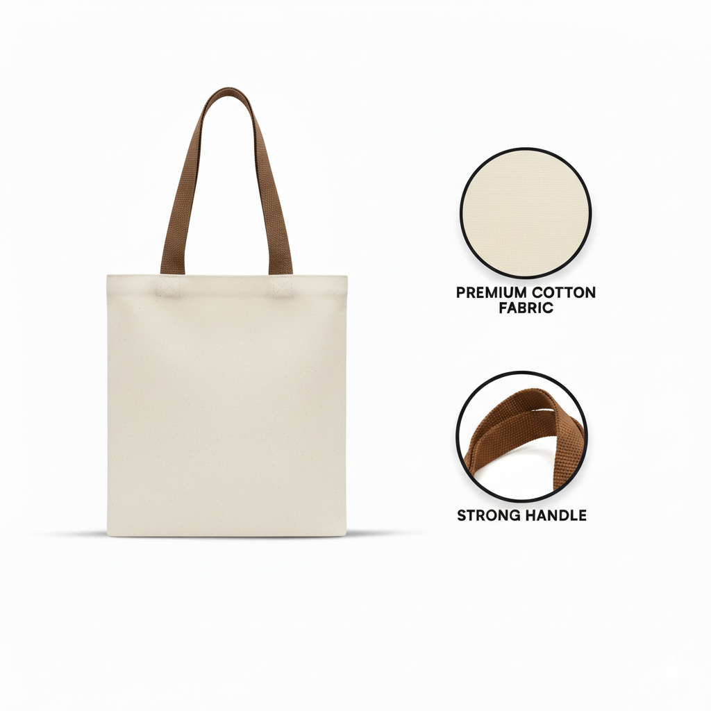 13x15 Inch (330 GSM) Plain White and Brown Tote Bag – EcoCarry